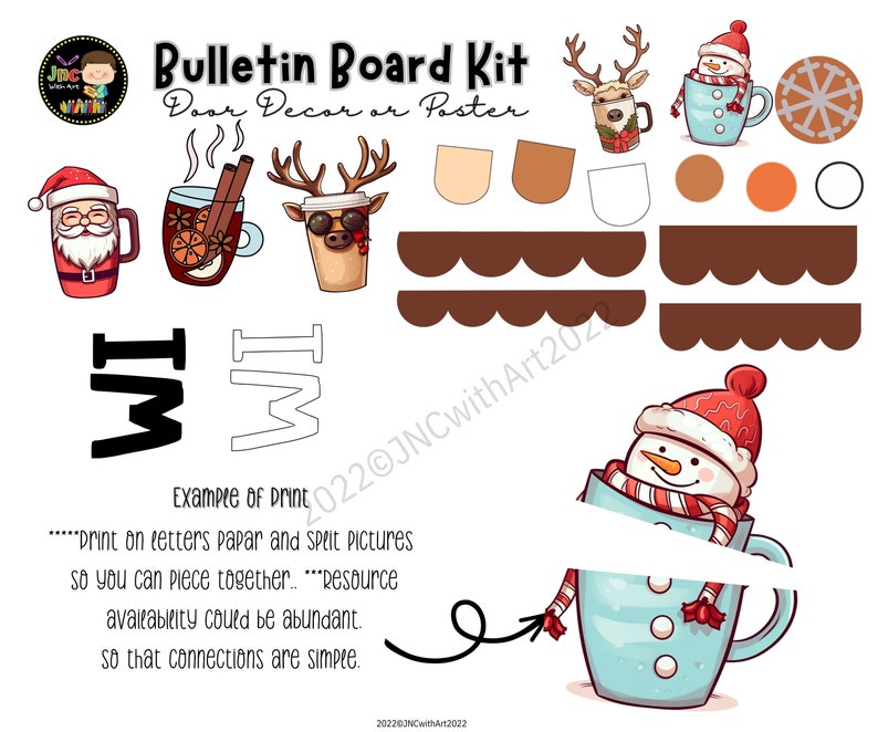 Boho Winter Bulletin Board Kit, Hot Cocoa Door Decor, Cozy Classroom ...