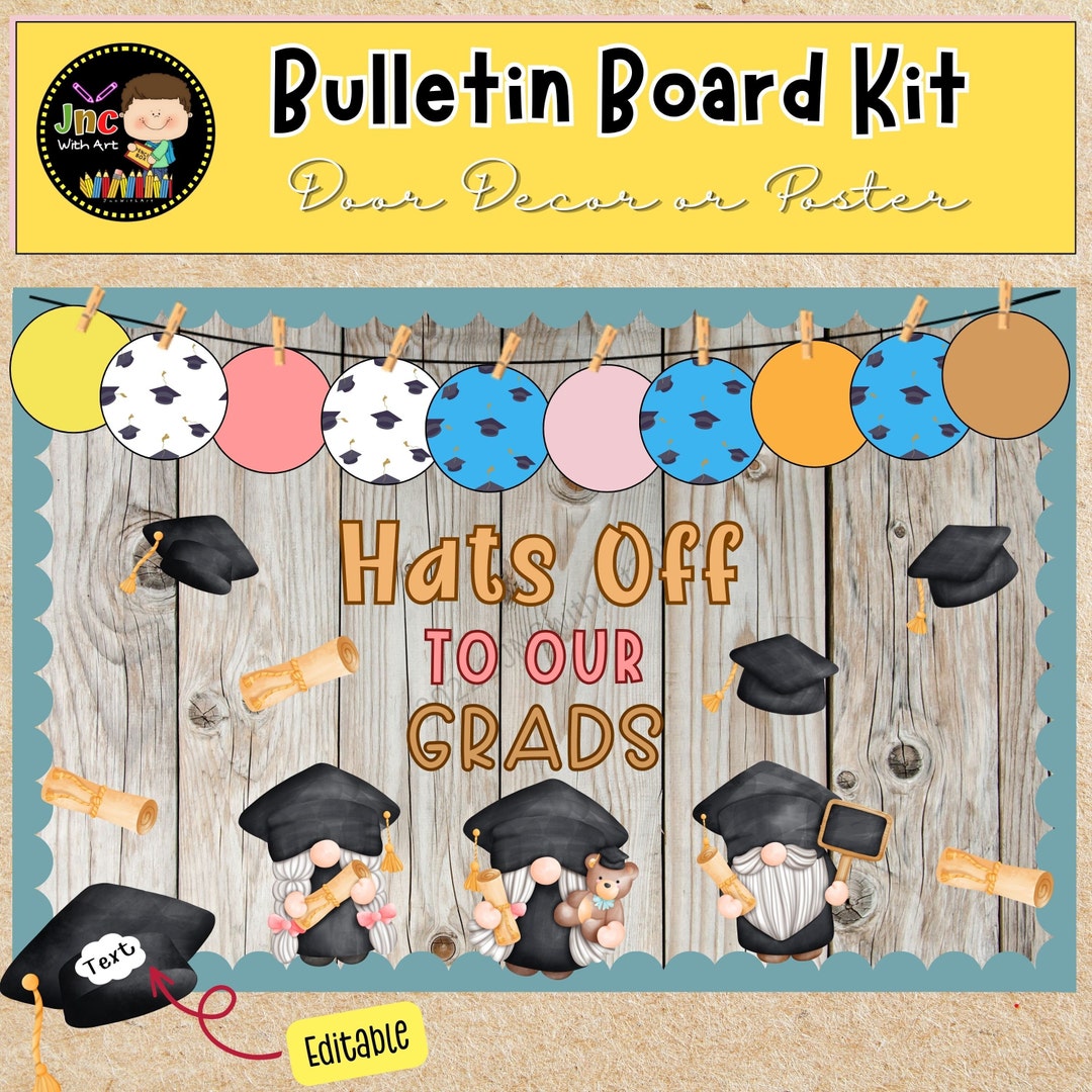 Graduating Gnomes Bulletin Board Kit End of Year Graduation May and ...