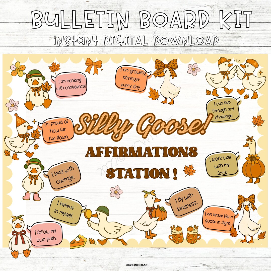 Goose Affirmations Bulletin Board Kit: Positive Classroom Decor ...