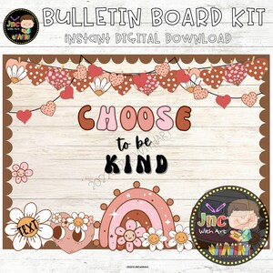 Groovy Valentines Day Bulletin Board Kit Door Decor Retro February ...