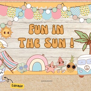 Groovy Retro Into Summer Bulletin Board Kit Classroom Decor Editable - Etsy