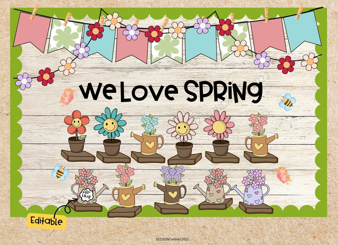 Spring Bulletin Board Kit April Classroom Door Decor Printable Never ...