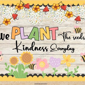 Spring Bulletin Board Kit, Classroom Door Decor, Kindness Theme ...