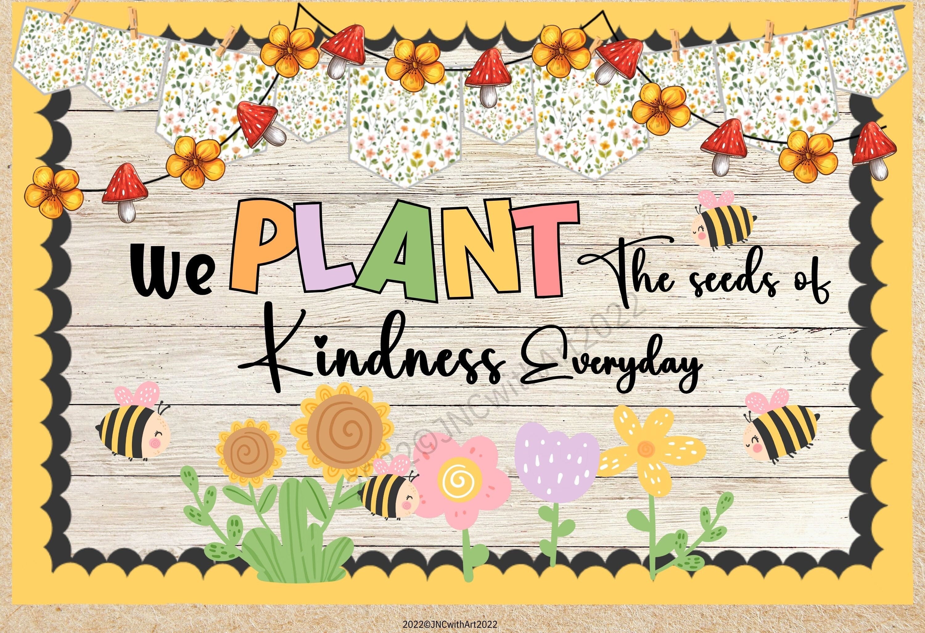 Spring Bulletin Board Kit, Classroom Door Decor, Kindness Theme ...