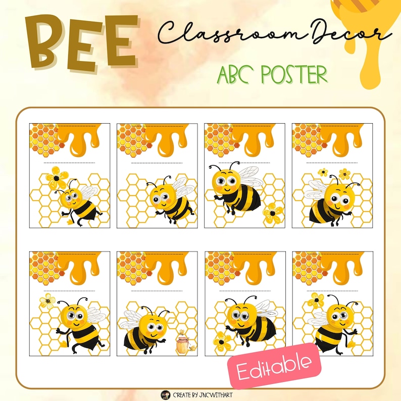 Bee Themed Classroom Decor Bundle Printable Back to School Classroom ...
