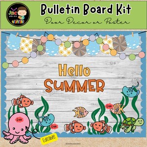 Welcome to A'FIN'TASTIC Summer Bulletin Boards Kit, Door Decoration ...