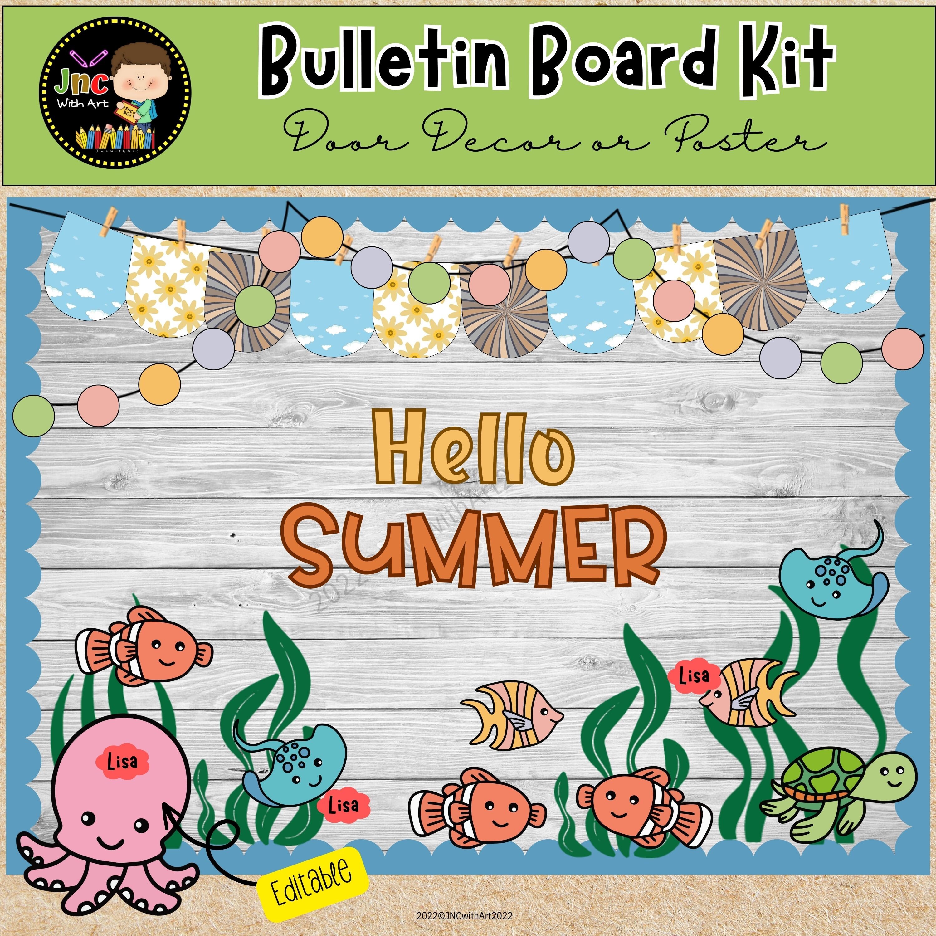 Welcome to A'FIN'TASTIC Summer Bulletin Boards Kit, Door Decoration ...
