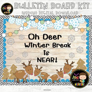 Winter Bulletin Board Kit Classroom Door Decor Oh Deer Winter is Here ...