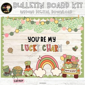 St. Patrick's Day Bulletin Board Kit March Classroom Decor Door Kit ...