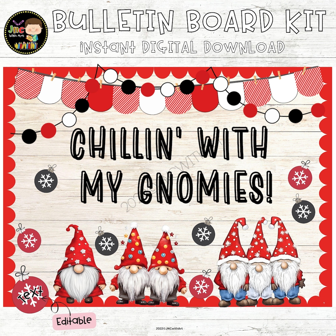 Christmas Gnomes Bulletin Board Kit, Classroom Door Decoration ...