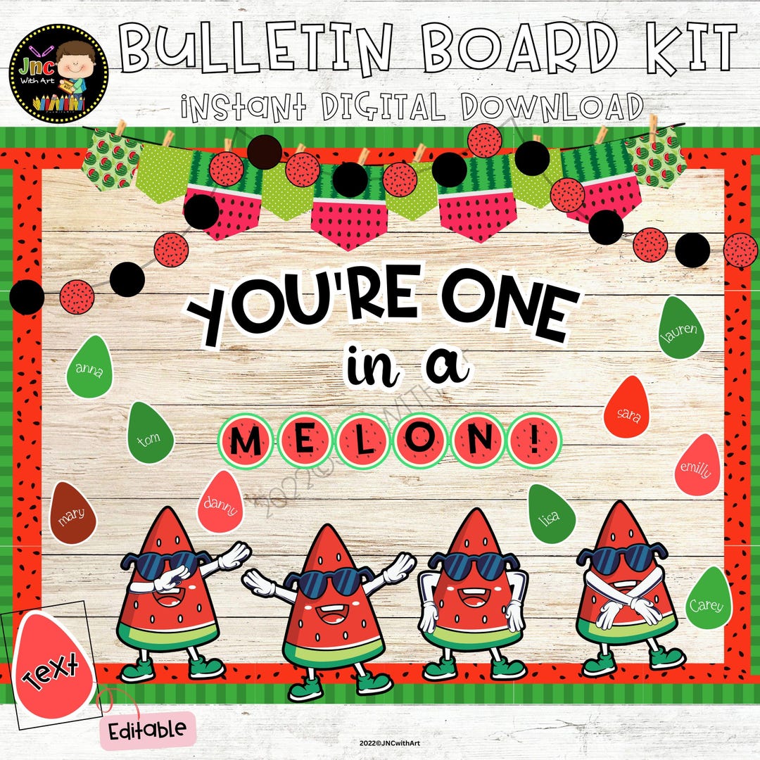 Watermelon Bulletin Board Kit | Classroom Door Decor | Summer Theme ...