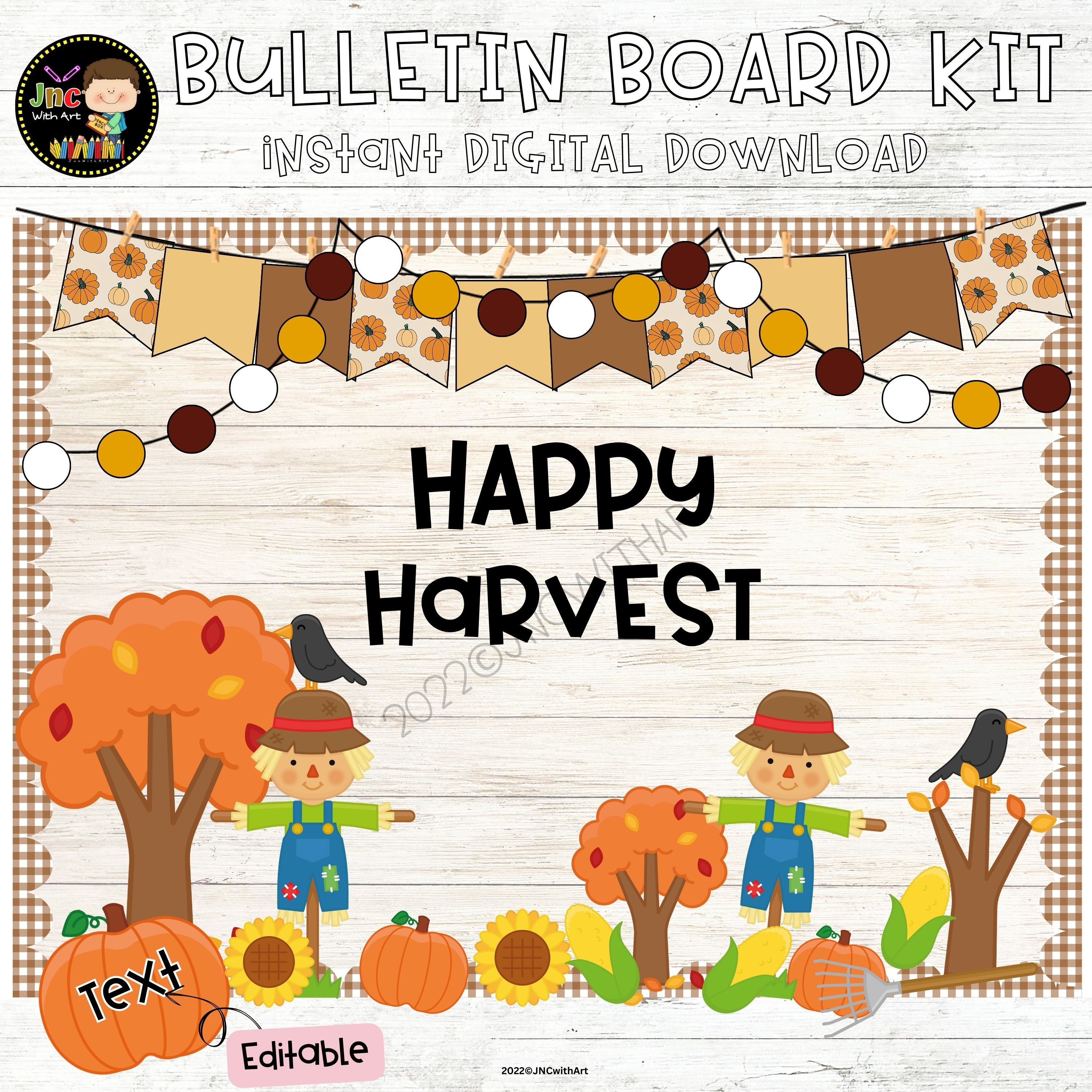 Happy Harvest Bulletin Board Kit We Love Fall Most All Door Decor Sep ...