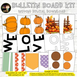 Fall Floral Truck Bulletin Board Kit Door Decor Editable - Etsy