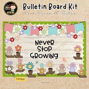 Spring Bulletin Board Kit April Classroom Door Decor Printable Never ...