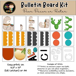Back to School Llama Bulletin Board Kit | Door Decor | Editable - Etsy