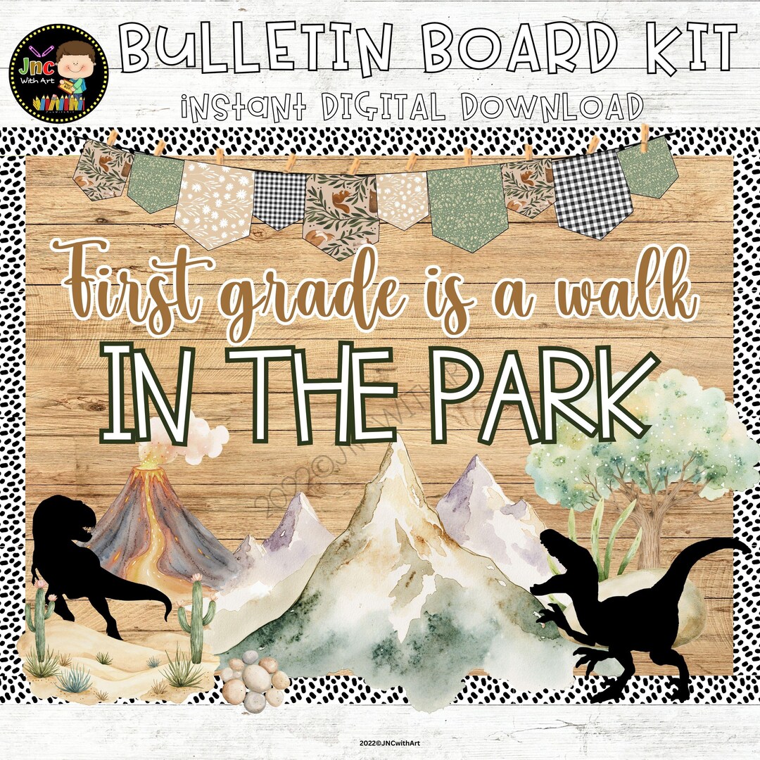 Dinosaur Classroom Bulletin Board Kit: Adventure Decor (digital ...