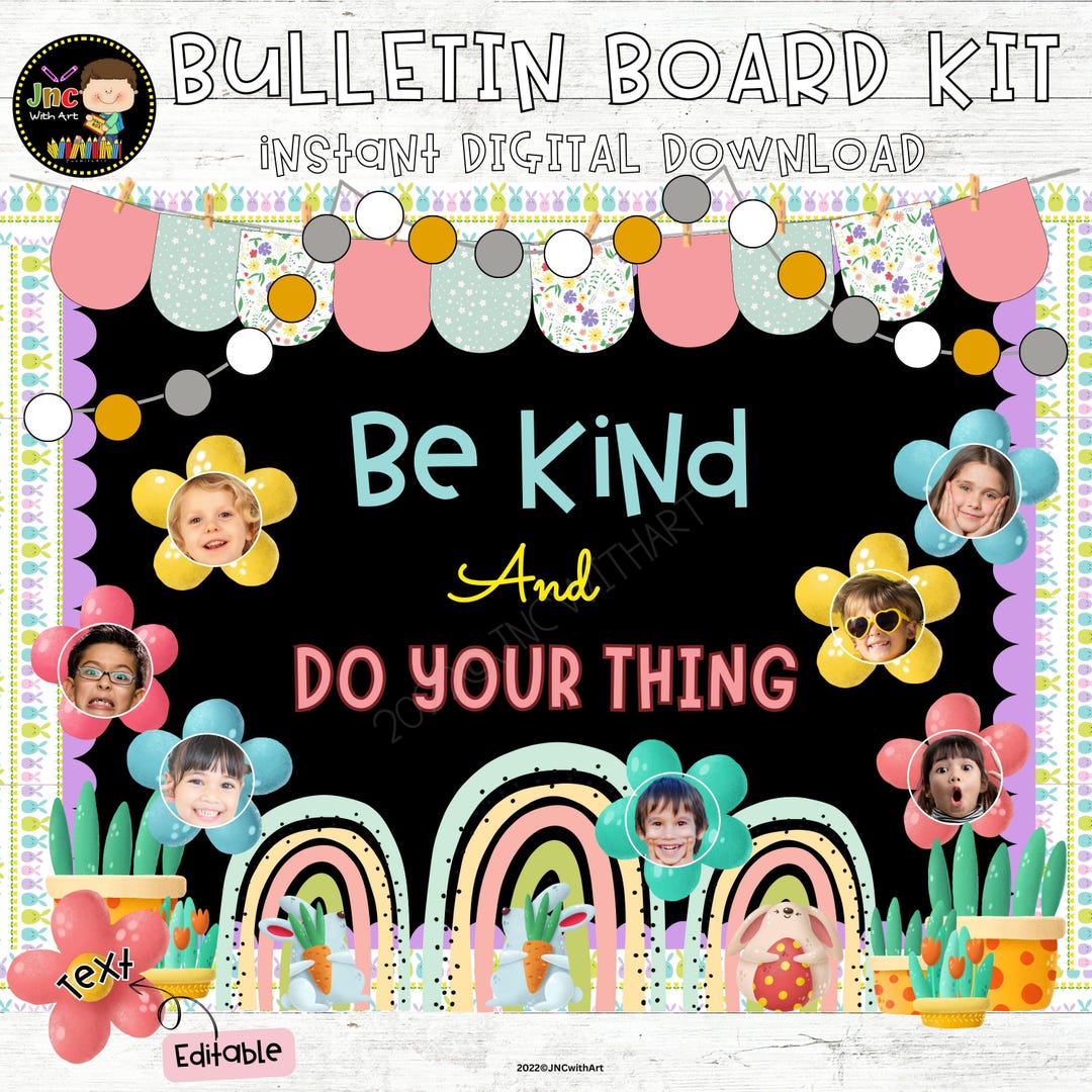 Be Kind and Do Your Thing Bulletin Board Kit Easter Spring Door Decor ...