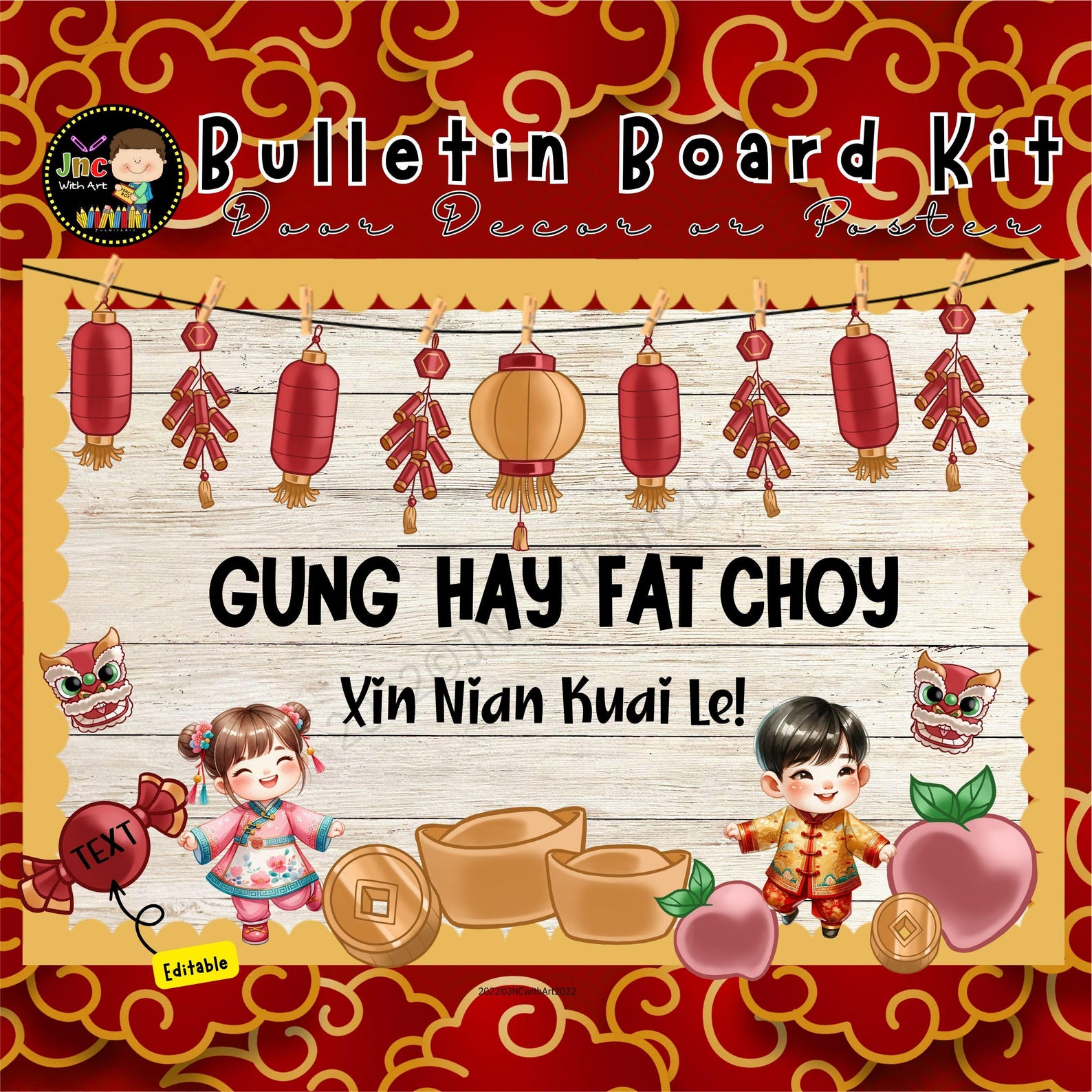 Chinese New Year Bulletin Board Kit Classroom Decor Printable Posters ...