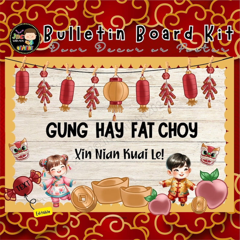 Chinese New Year Bulletin Board Kit Classroom Decor Printable Posters ...