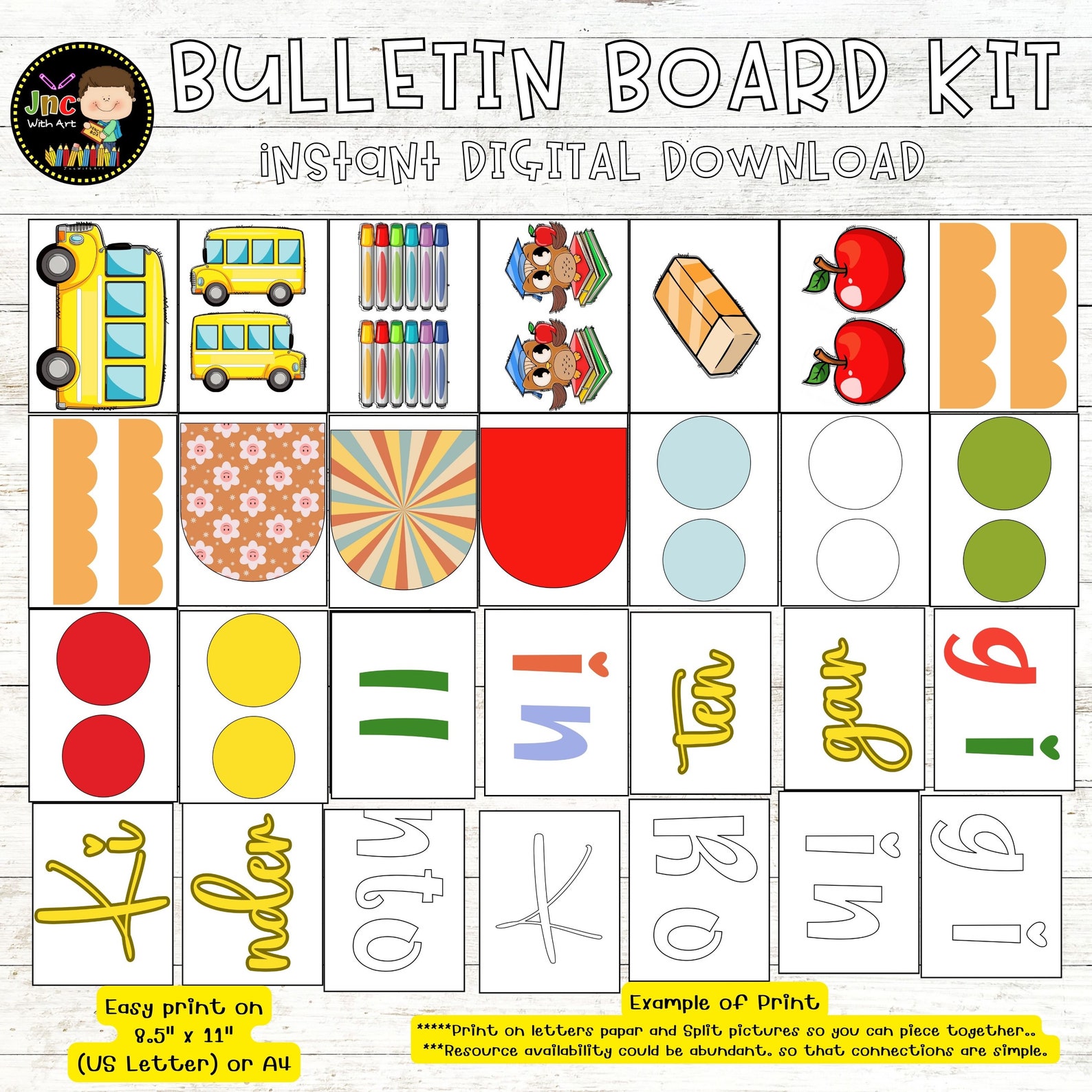 Back to School Display Kit, School Bus Bulletin Board Ideas, Door ...