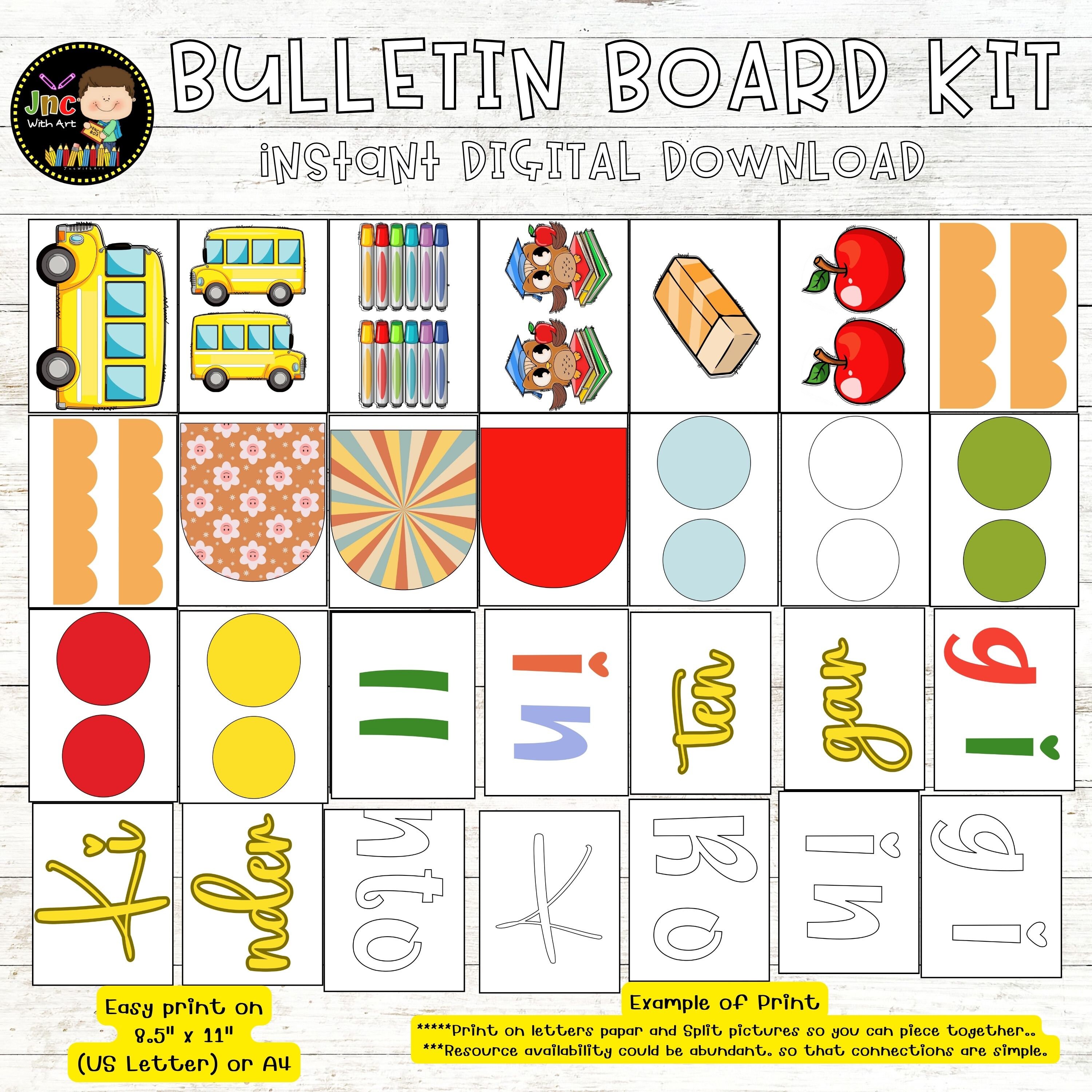 Back to School Display Kit, School Bus Bulletin Board Ideas, Door ...