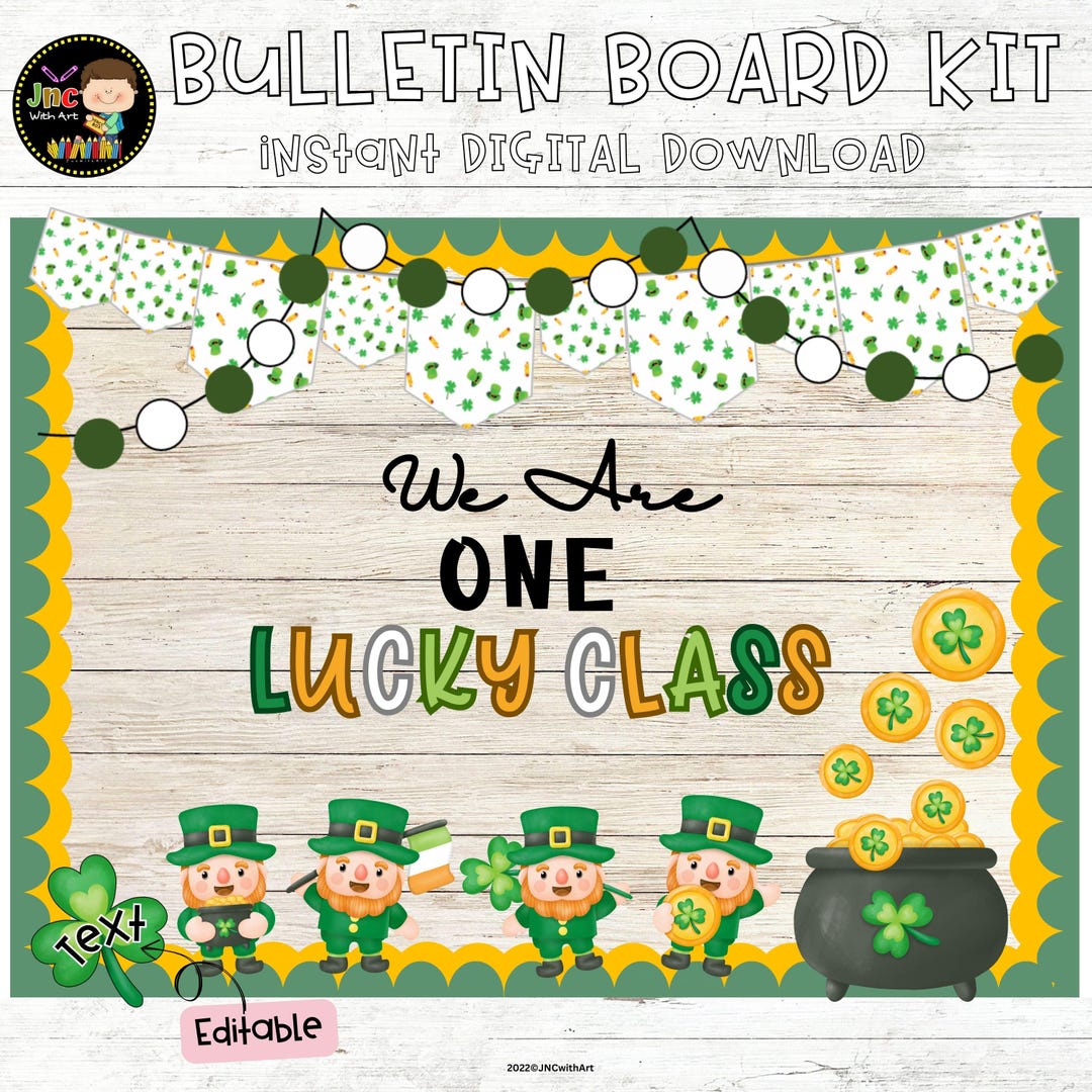 St. Patrick's Day Bulletin Board Kit, Lucky Classroom, Door Decor ...