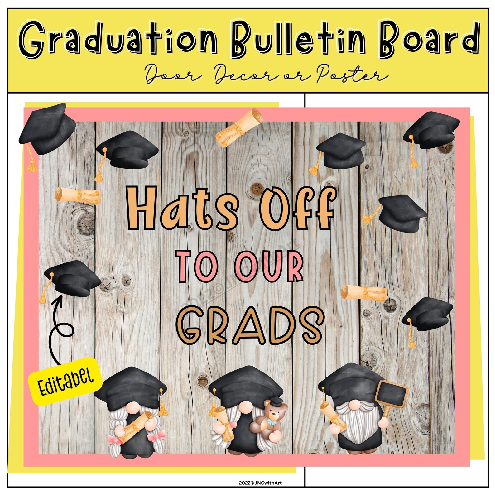 Graduating Gnomes Bulletin Board Kit End of Year Graduation May and ...