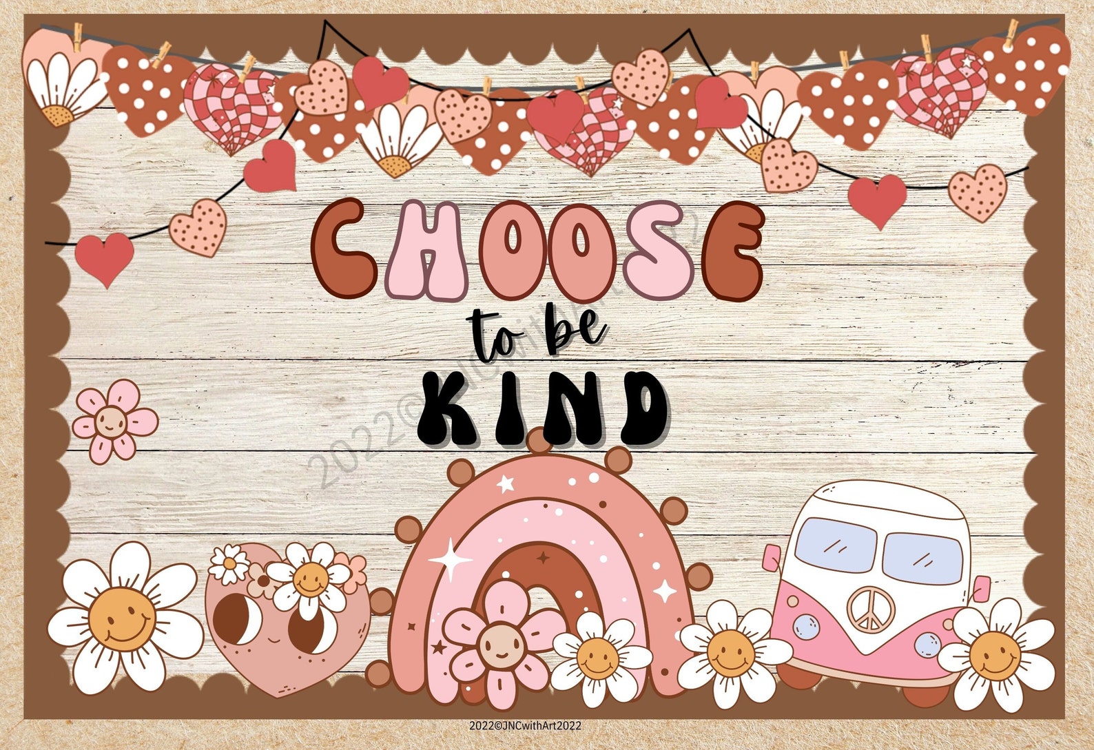 Groovy Valentines Day Bulletin Board Kit, Door Decor, Retro February ...