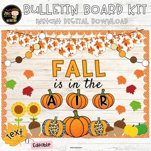 Fall Bulletin Board Kit Autumn Door Decor September Editable - Etsy