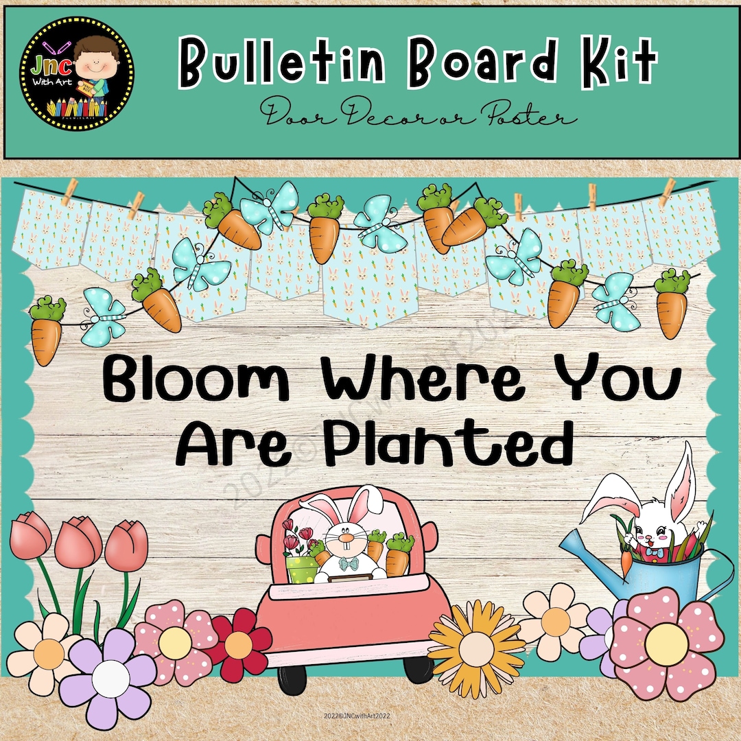 Spring Bulletin Board Kit, Positive Bulletin Board,march Door Decor ...
