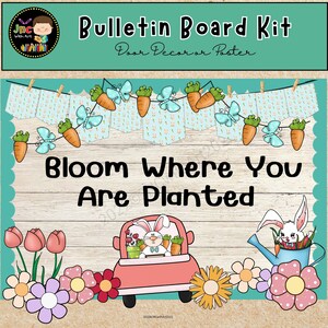 Spring Bulletin Board Kit, Positive Bulletin Board,march Door Decor ...