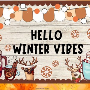 Boho Winter Bulletin Board Kit, Hot Cocoa Door Decor, Cozy Classroom ...