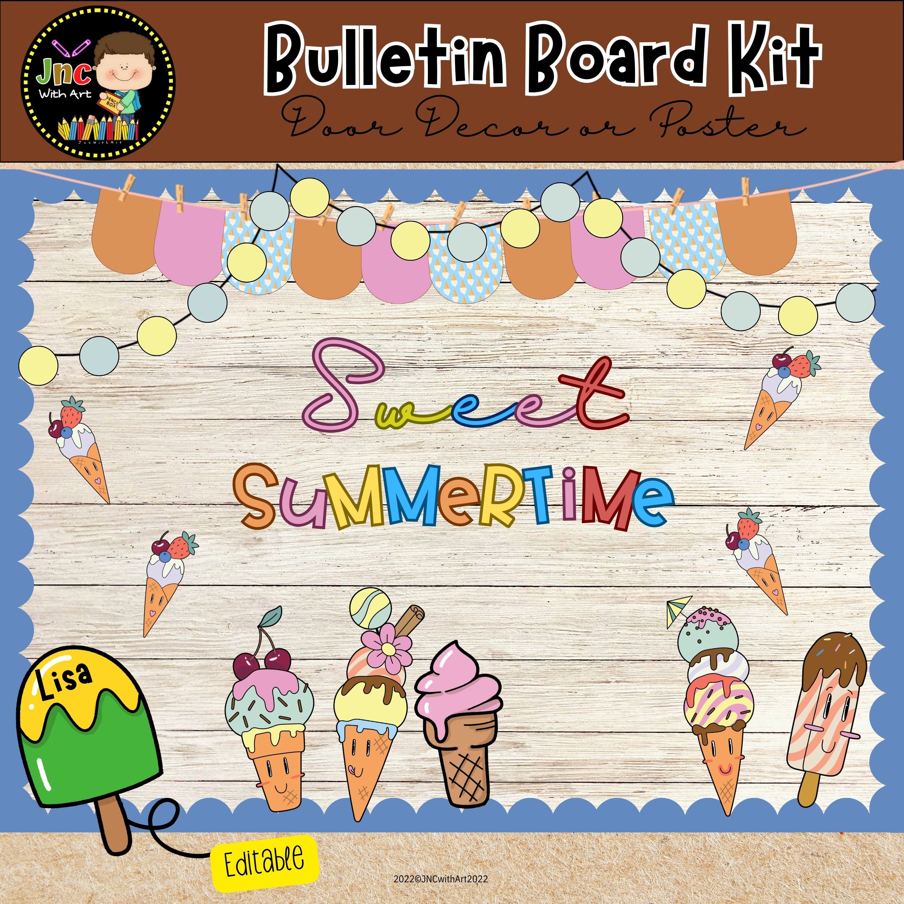 Sweet Summertime Bulletin Board Kit Ice Pop Classroom Door Decor ...