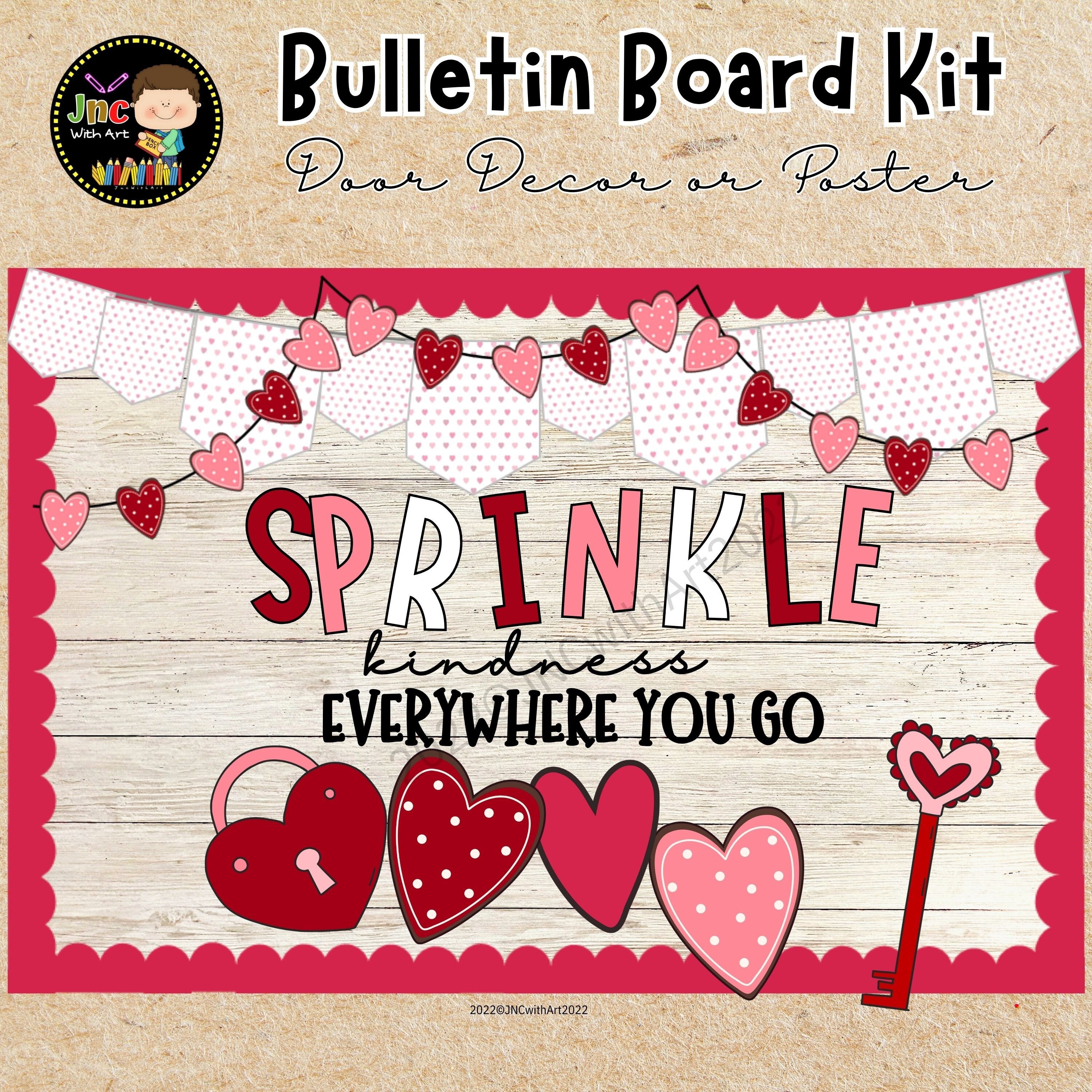 Valentine's Day Bulletin Board Kit, Door Decoration, Kindness Theme ...
