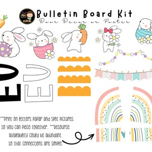 Easter Bulletin Board Kit,every Bunny Welcome,spring Door Decor ...