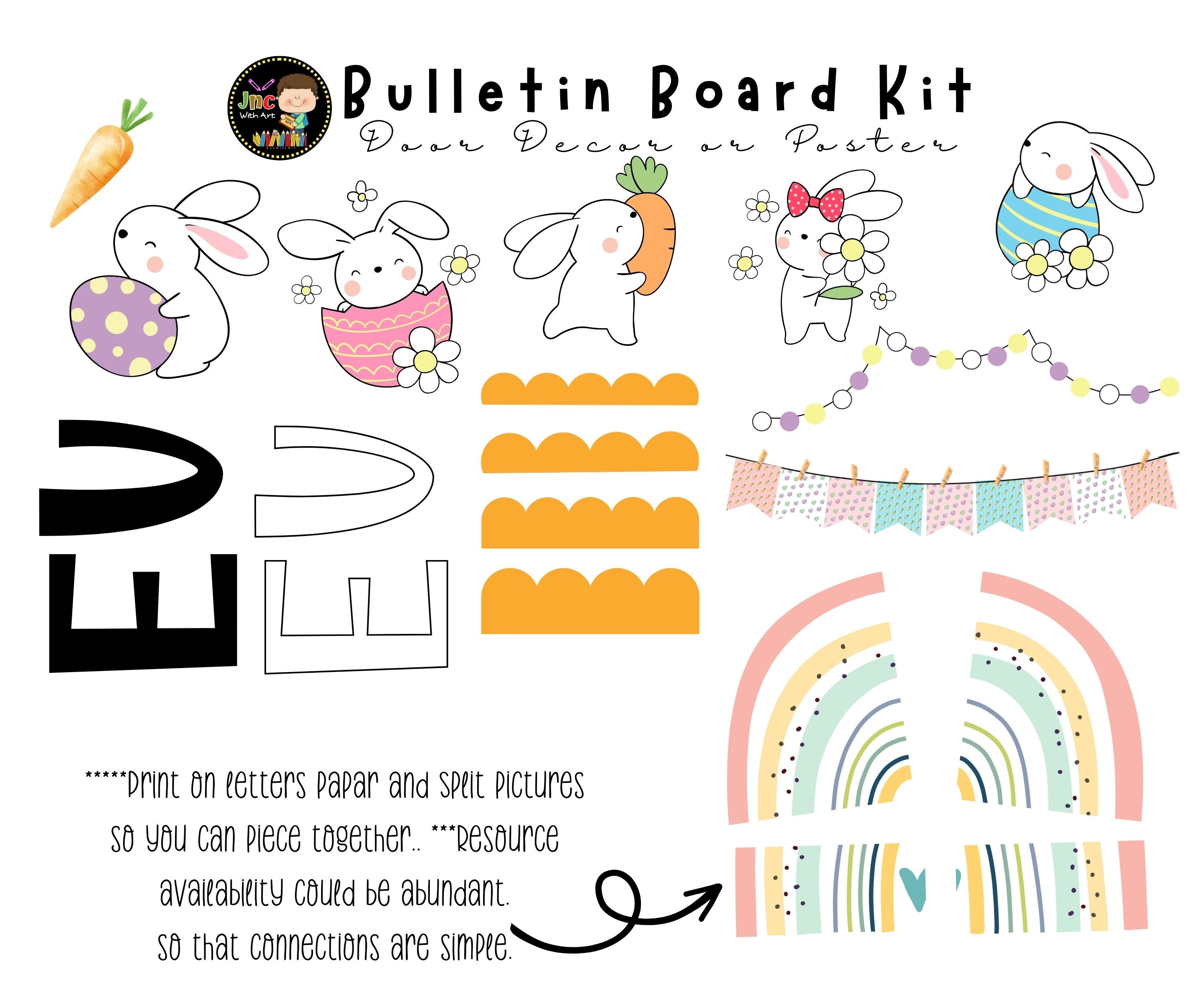 Easter Bulletin Board Kit,every Bunny Welcome,spring Door Decor ...