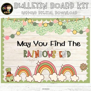 St. Patrick's Day Bulletin Board Kit March Classroom Decor Door Kit ...