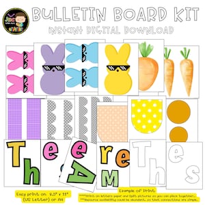 These Are My Peeps Easter Bulletin Board Kit Spring Door Decorations ...