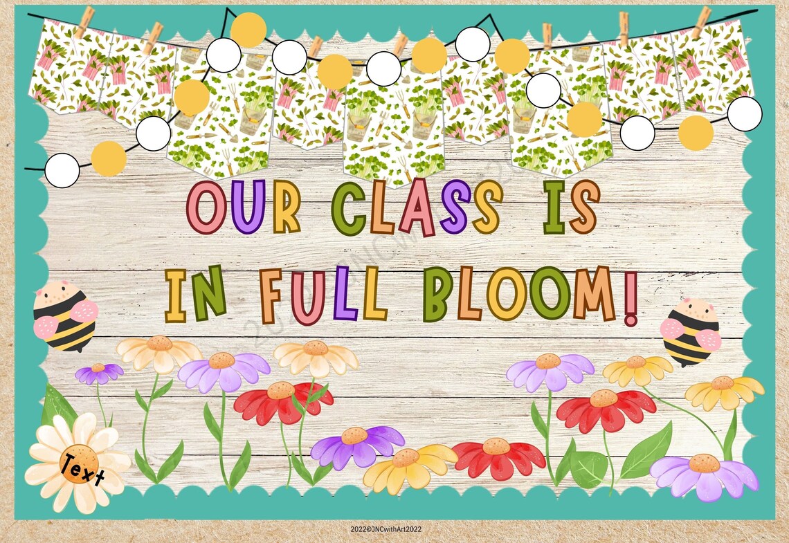 Spring Flowers Bulletin Board Kit, Seeds of Kindness, Door Decor ...