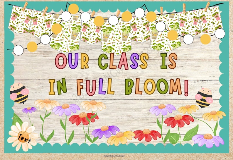 Spring Flowers Bulletin Board Kit, Seeds of Kindness, Door Decor ...