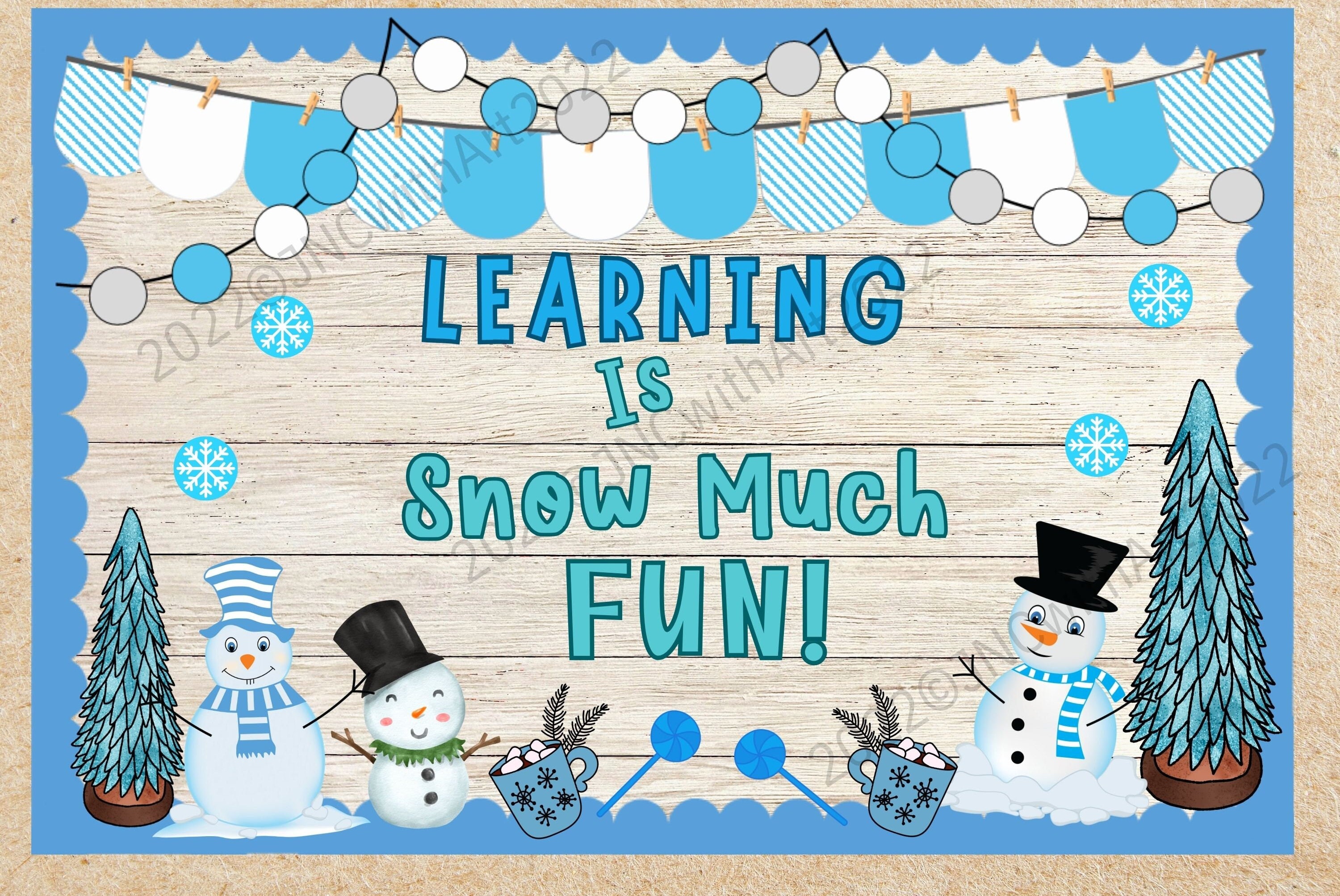 Winter Snowman Bulletin Board Idea Door Decor Printable Decomber ...