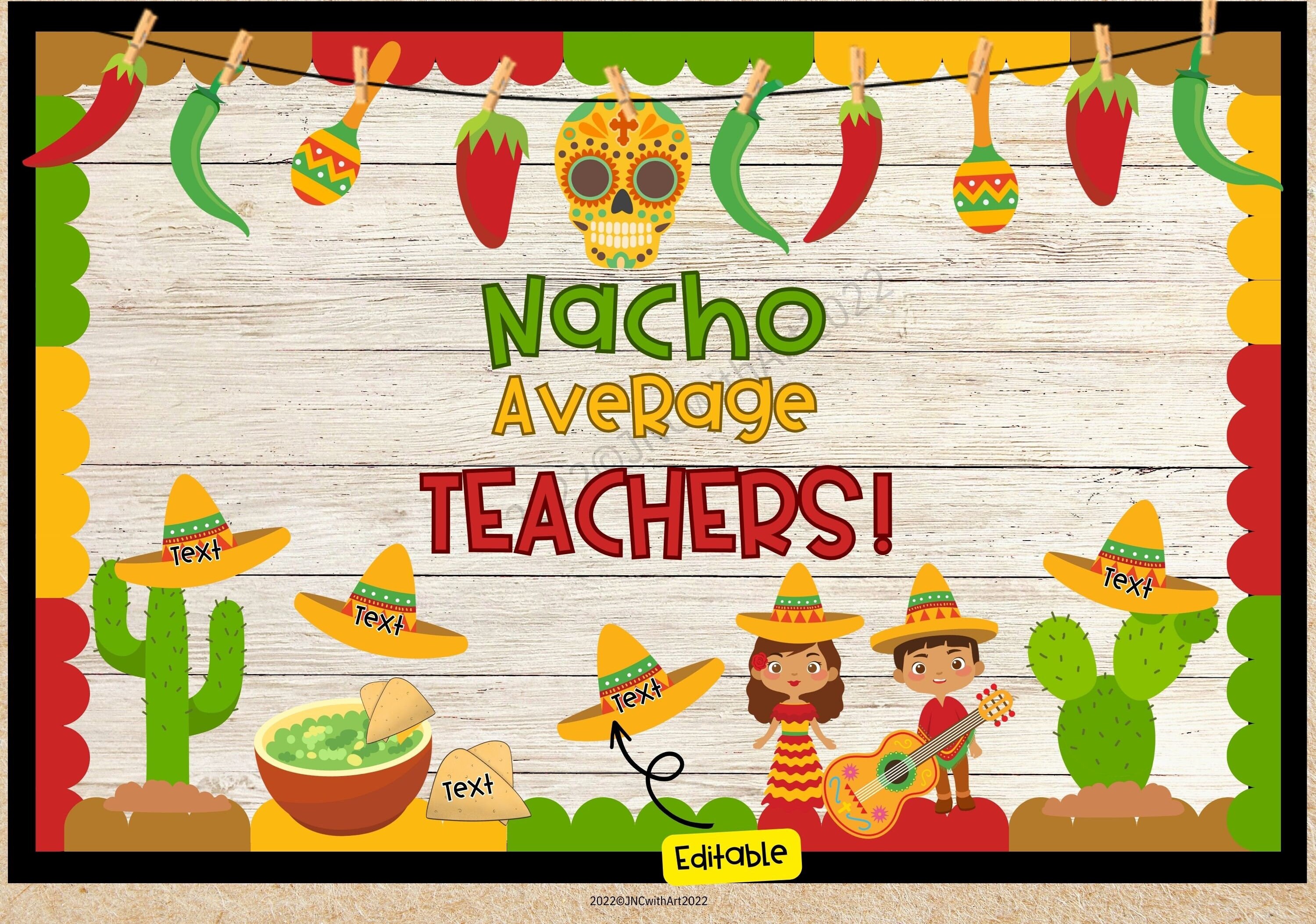 Nacho Average Class Bulletin Board Cinco De Mayo Classroom Door Decor ...