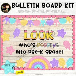 Back to School Bulletin Board Kit Pop It Themed Door Decor Editable - Etsy