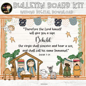 Nativity Bulletin Board Christmas Church Kit Bible Verse Christian Door ...