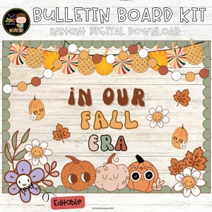 Groovy Fall Bulletin Board Kit | in Our Fall Era | Classroom Door Decor ...