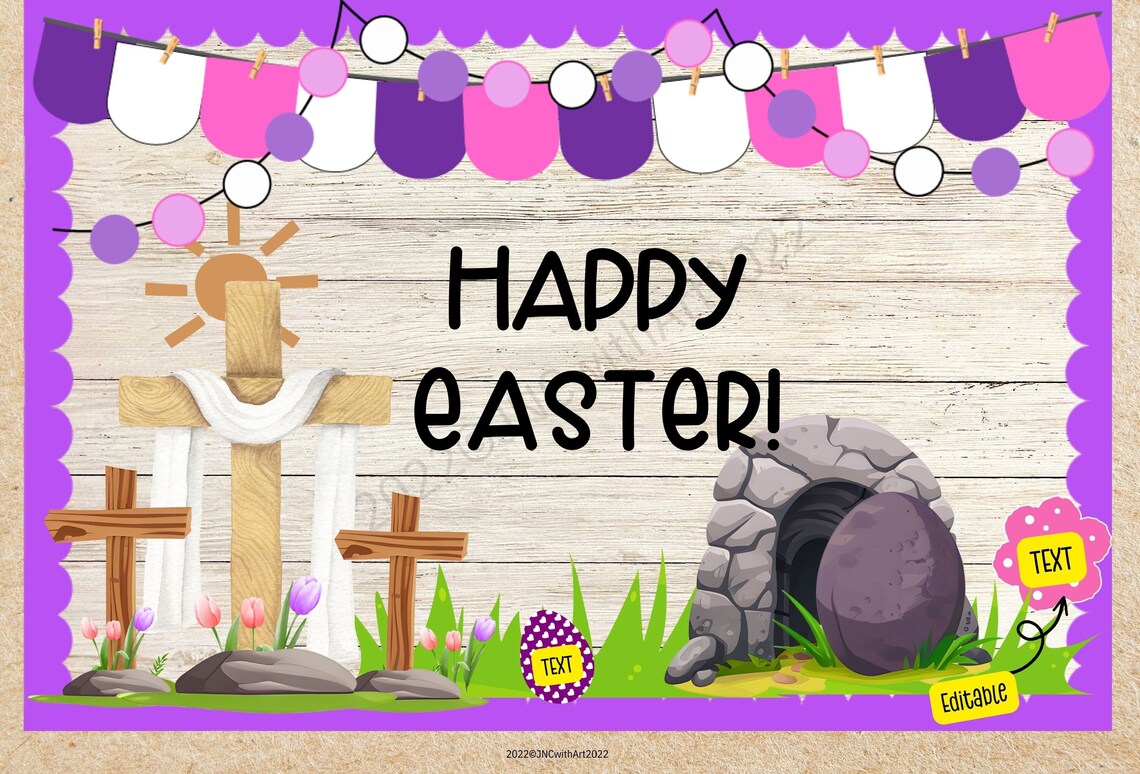 Resurrection Easter Bulletin Board Kit, He is Risen, Classroom Door ...