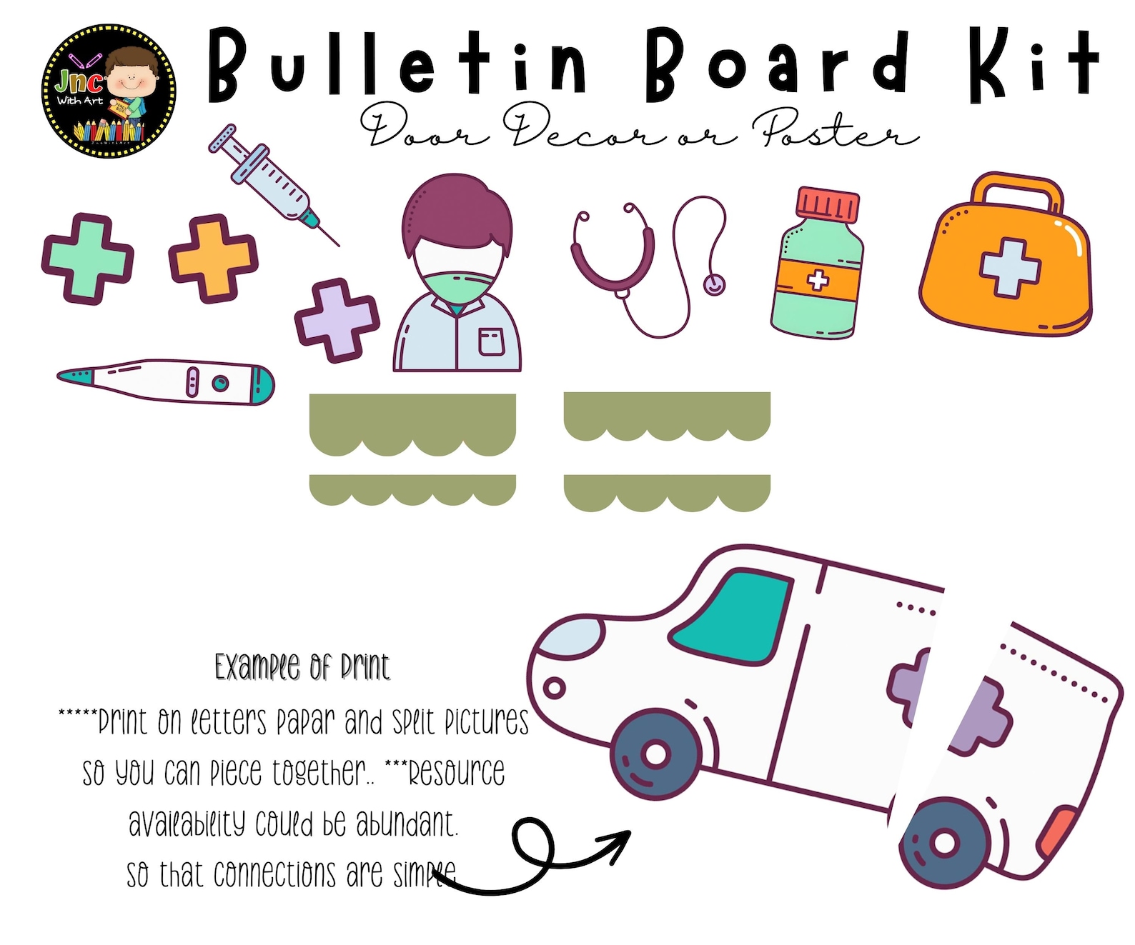 Health Bulletin Board Kit Healthcare Education Door Decor Nursing ...