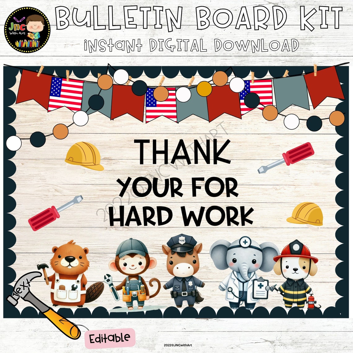 Happy Labor Day Bulletin Board Kit September Staff Door Decoration ...
