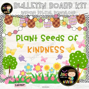 Spring Bulletin Board Kit, Door Decor, Plant Seeds of Kindness ...