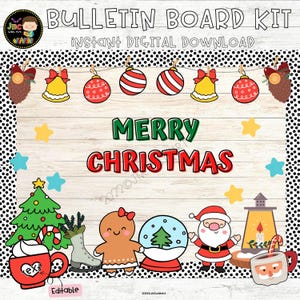 Merry Christmas Bulletin Board Kit Holly Jolly Vibe Classroom Decor ...